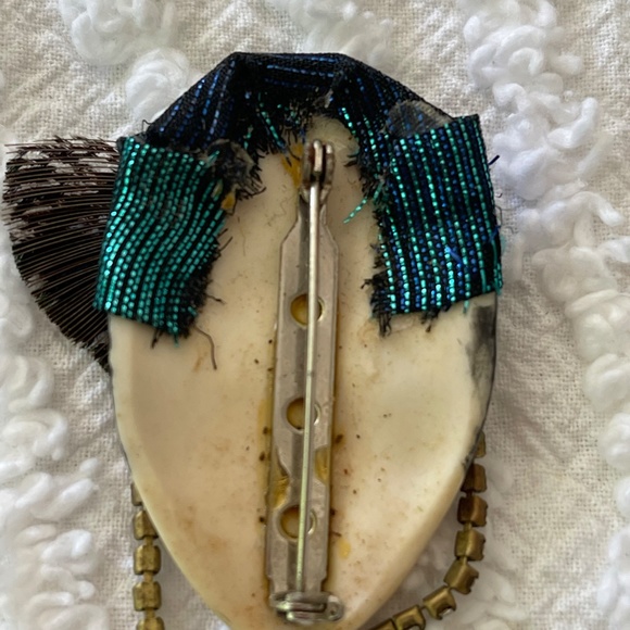 Jewelry | Flapper Girl Porcelain Painted Brooch | Poshmark